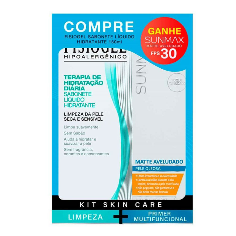 Sabonete Líquido Fisiogel Terapia De Hidratação 150ml + Protetor Solar ...