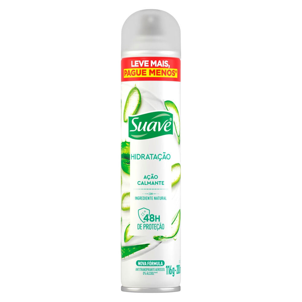 Desodorante Antitranspirante Aerosol Suave Hidratação Ação Calmante 200ml