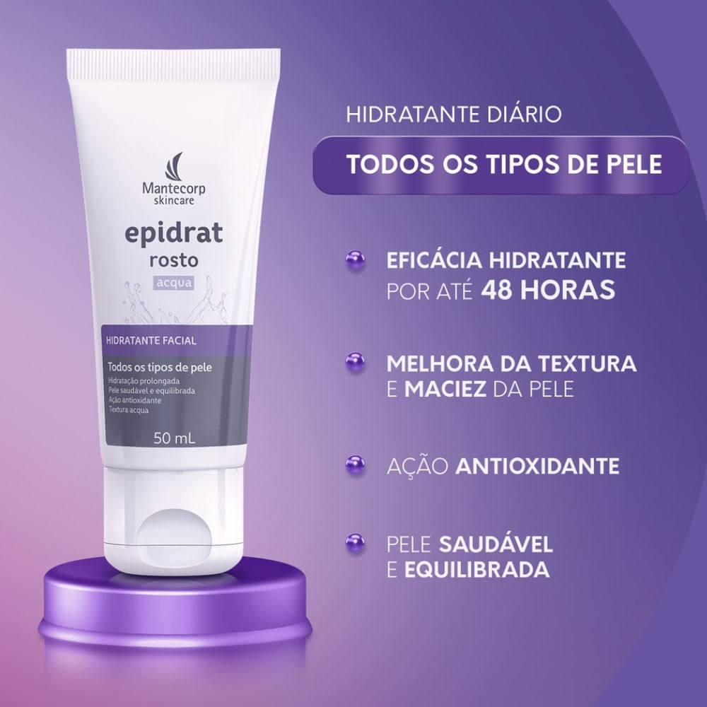 Hidratante Facial Mantecorp Epidrat Rosto Acqua 50ml - Drogaria Venancio