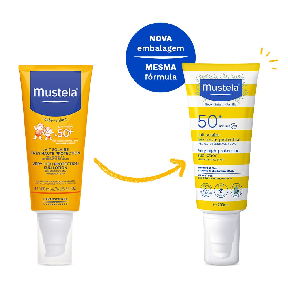 Protetor Solar Mustela Infantil e Adulto Rosto e Corpo Fps50 200ml ...