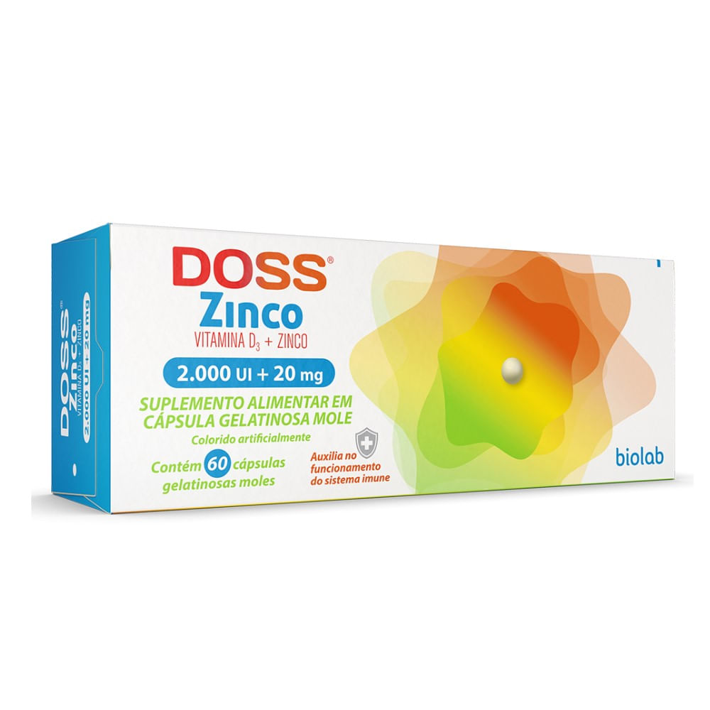 Suplemento Alimentar Doss Zinco 2.000Ui + 20mg Biolab 60 Cápsulas