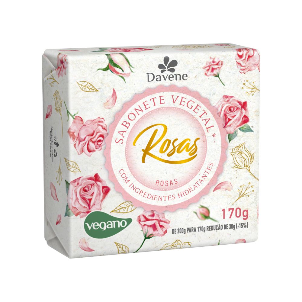 Sabonete Em Barra Vegetal Davene Rosas 170g - Drogaria Venancio Sabonete Em Barra Vegetal Davene Rosas 170g - Drogaria Venancio