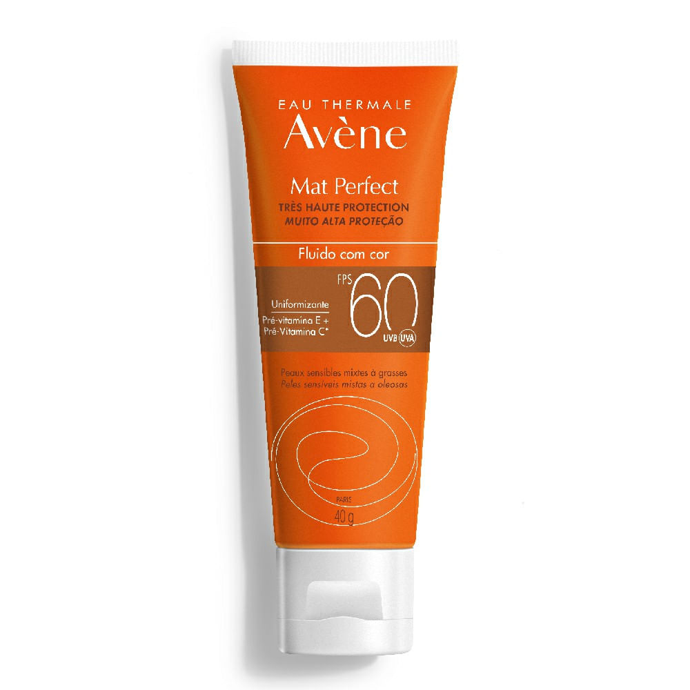 Protetor Solar Facial Avène Mat Perfect Fluido Com Cor Fps60 40g