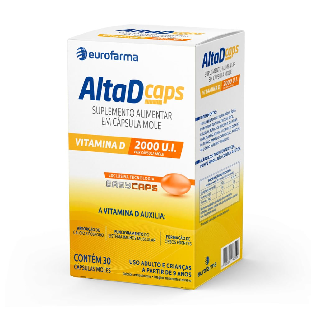 AltaD Caps 2000UI Eurofarma 30 Capsulas - Drogaria Venancio