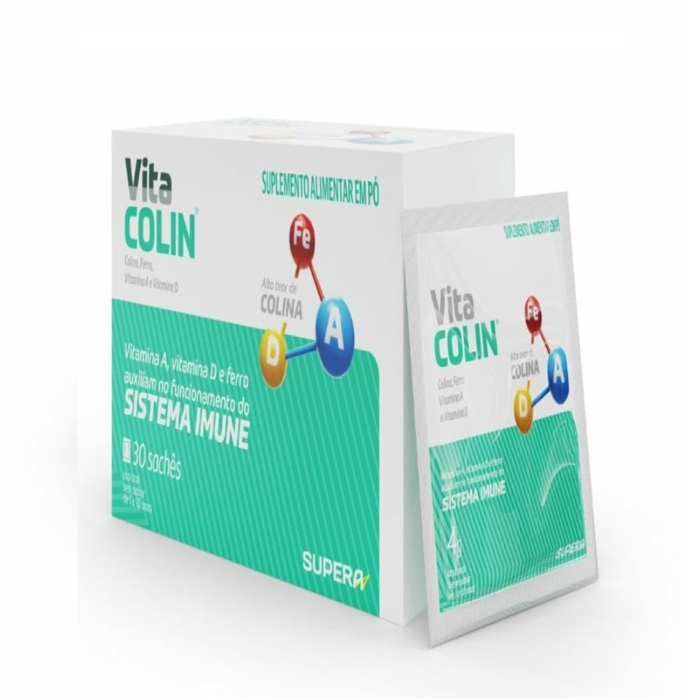 Suplemento Alimentar Vita Colin Supera Sistema Imune 30 Sachês