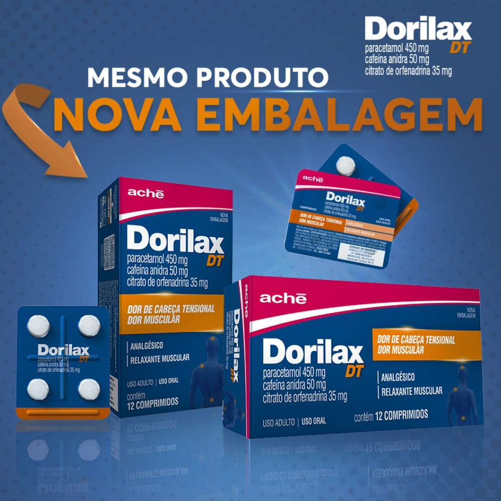 Dorilax DT 450mg + 50mg + 35mg 12 comprimidos