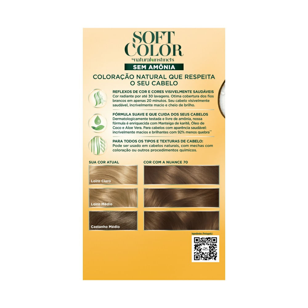 Tintura Wella Soft Color Natural 70 - Louro Natural - Drogaria Venancio