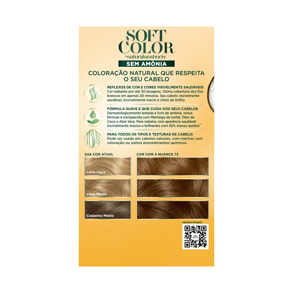 Tintura Wella Soft Color Natural 73 - Avelã - Drogaria Venancio