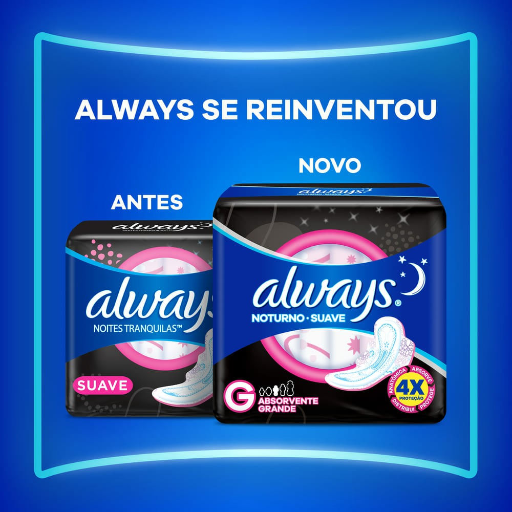 Absorvente Always Noturno Suave Com Abas G 32 Unidades - Drogaria Venancio