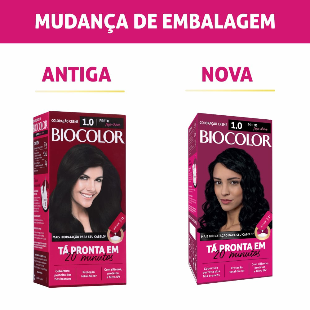 Tintura Biocolor Mini Kit 1.0 - Preto Peça Chave - Drogaria Venancio