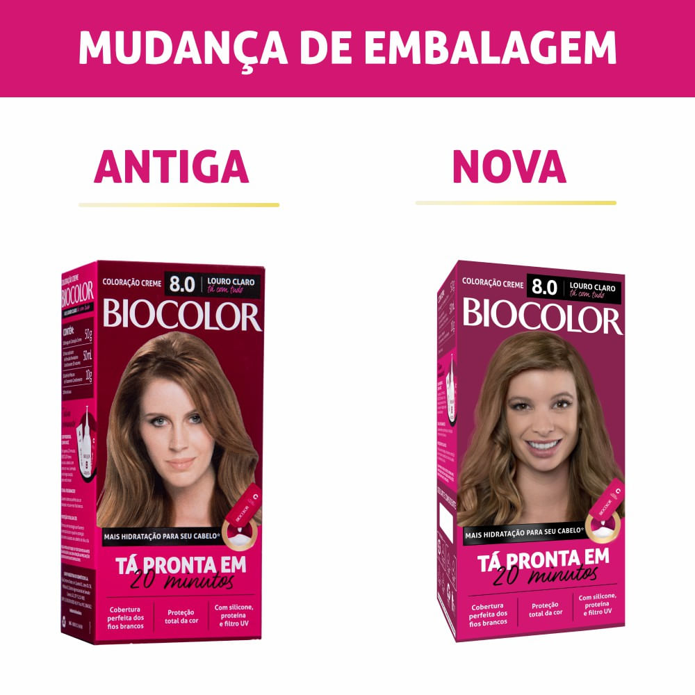 Tintura Biocolor Mini Kit 8.0 - Louro Claro Tá com Tudo - Drogaria Venancio