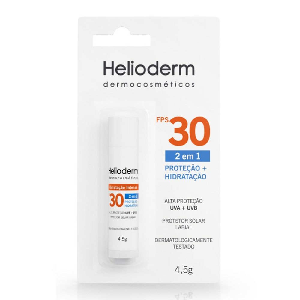 Protetor Solar Labial Helioderm FPS30 2 Em 1 Bastão 4,5g - Drogaria ...