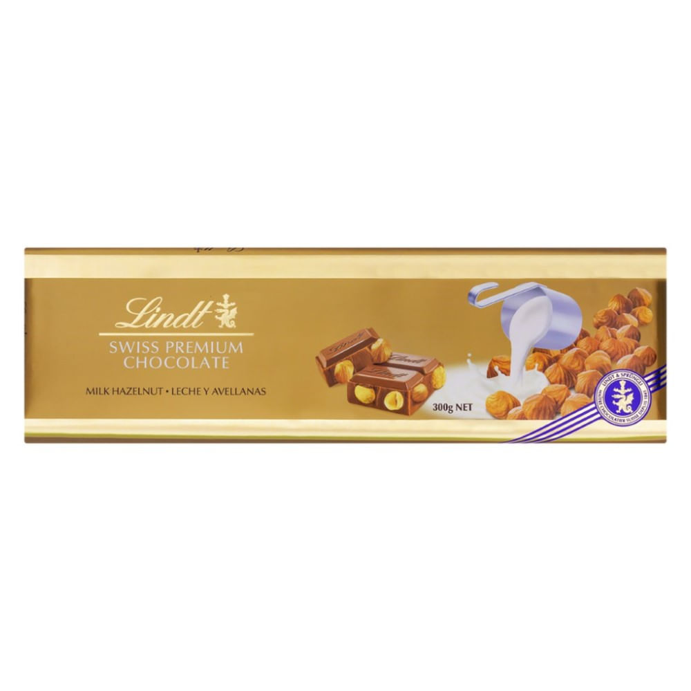 Chocolate Lindt Tablete Gold Ao Leite Com Avelã 300g - Drogaria Venancio
