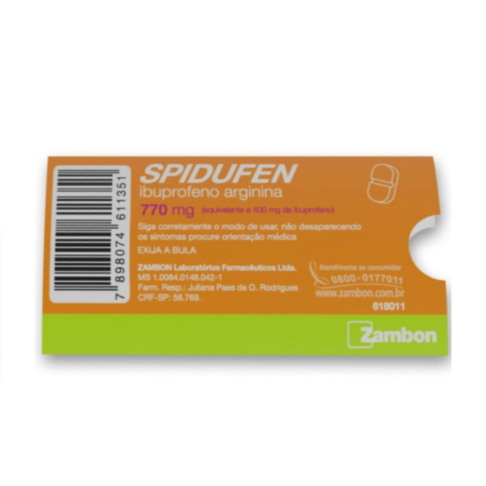 Spidufen 770mg Zambon 3 Comprimidos - Drogaria Venancio
