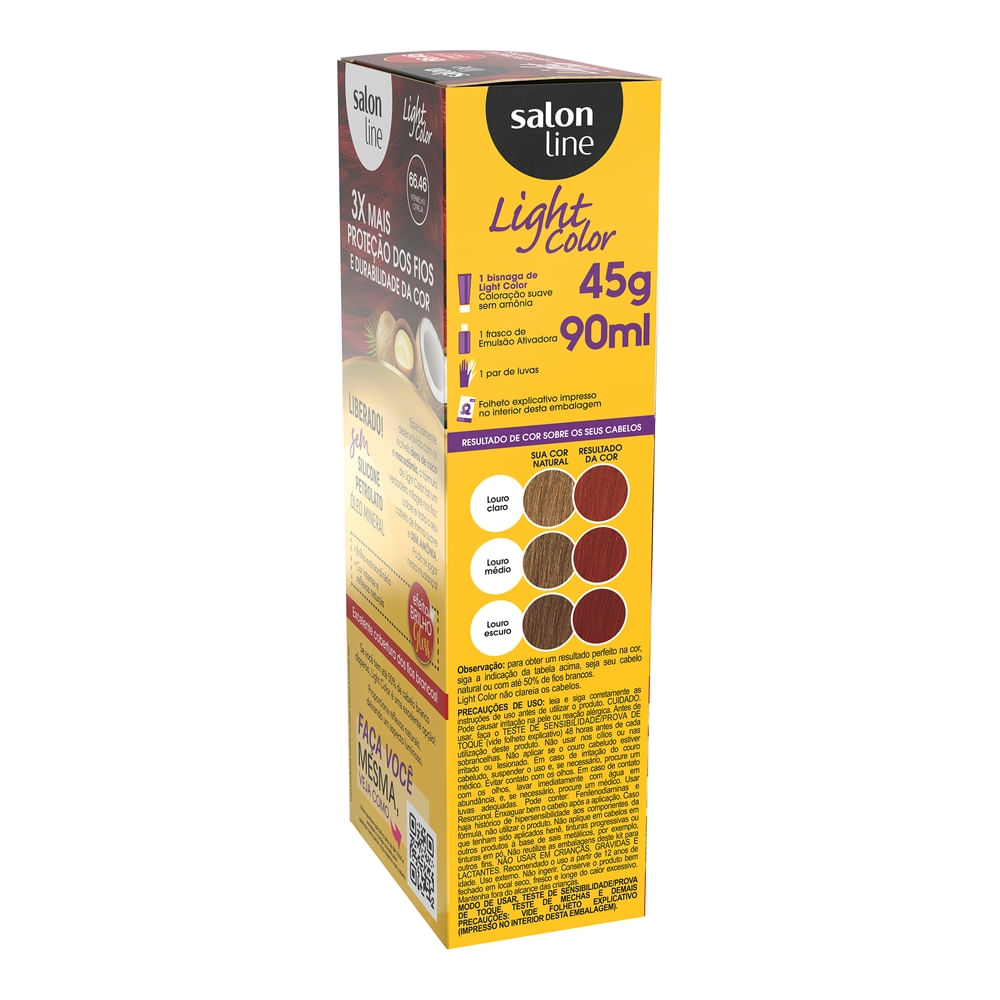 Tintura Salon Line Light Color 66.46 - Vermelho Cereja - Drogaria Venancio