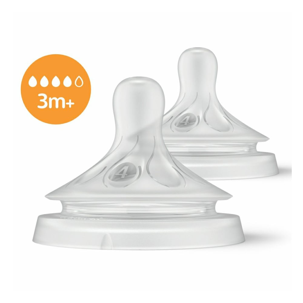 Bico de Mamadeira Avent Pétala 3.0 Scy964/02 +3 Meses 2 Unidades