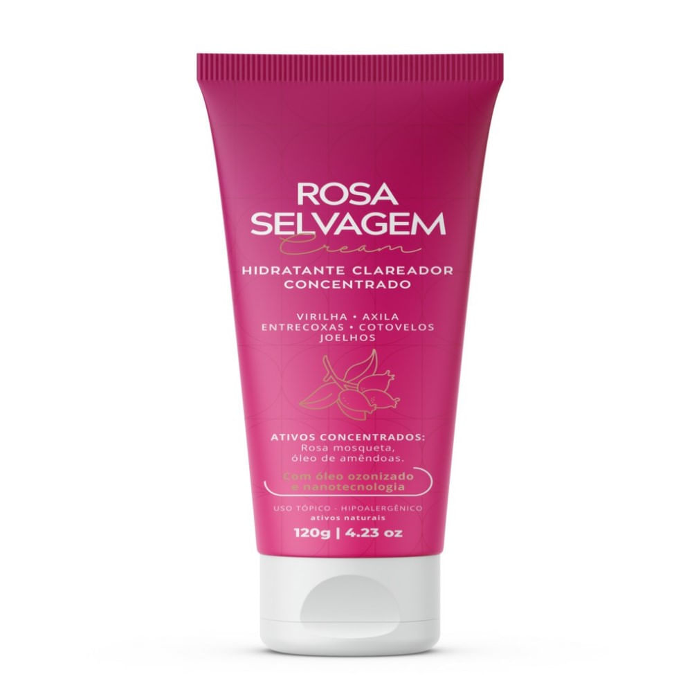 Creme Hidratante Rosa Selvagem Clareador Concentrado 120g