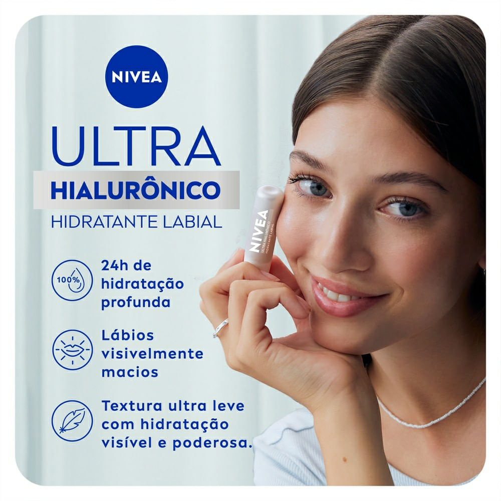 Hidratante Labial Nivea Ultra Hialurônico 5,2g