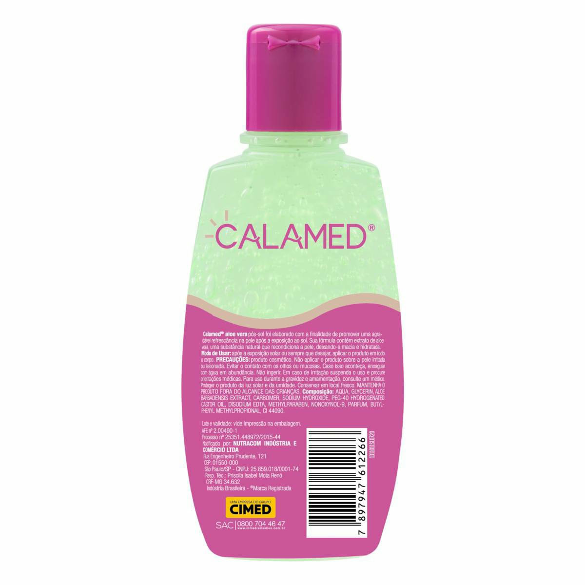 Gel Refrescante Calamed Aloe Vera Pós Sol 120g - Drogaria Venancio