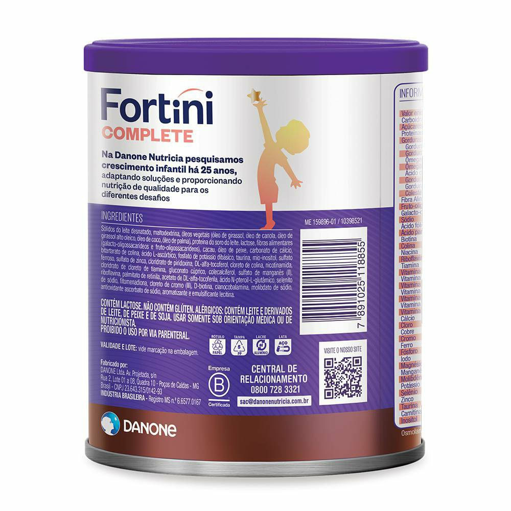 Suplemento Alimentar Infantil Fortini Complete Chocolate 400g ...