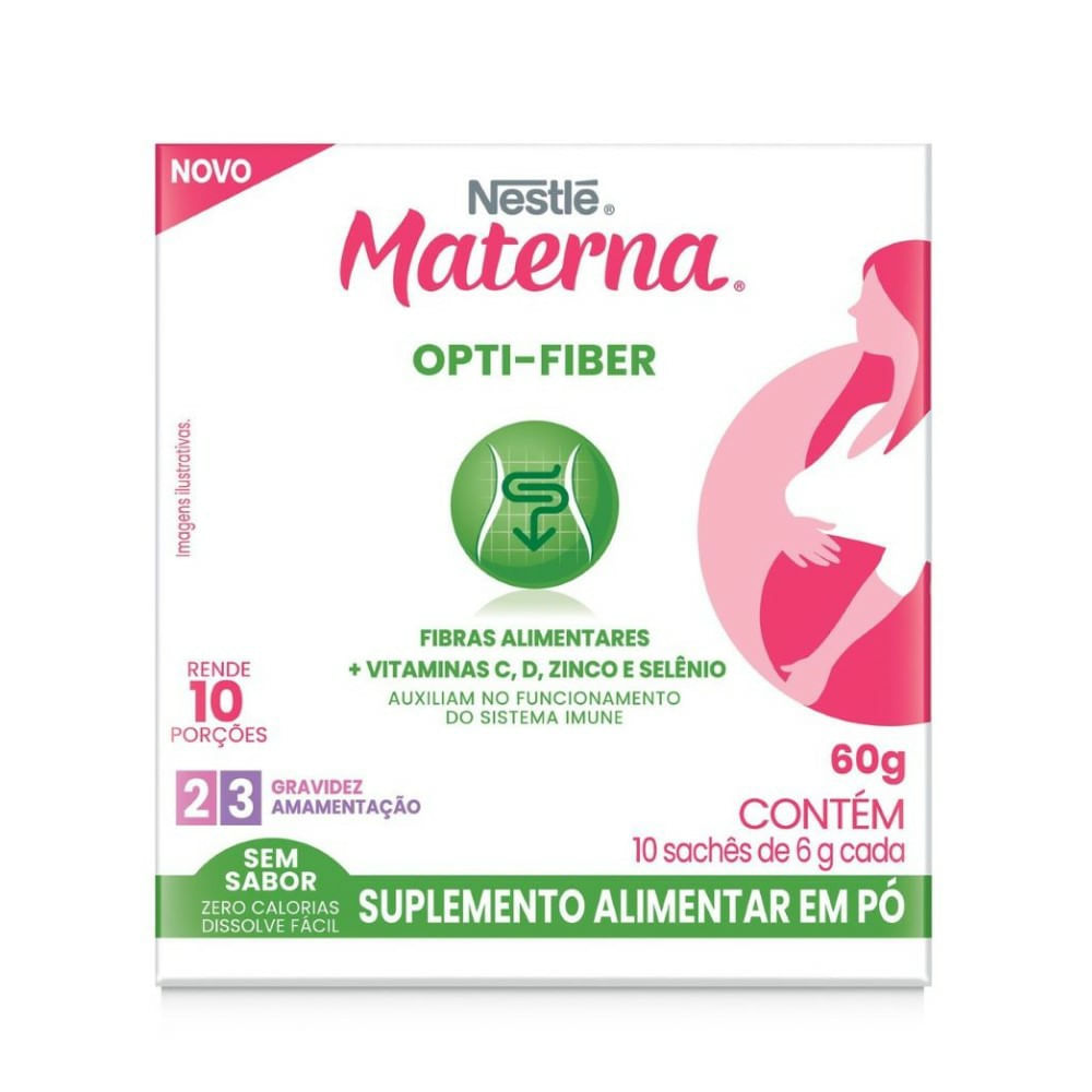 Suplemento Alimentar Nestlé Materna Opti-Fiber 10 Sachês de 6g Cada ...