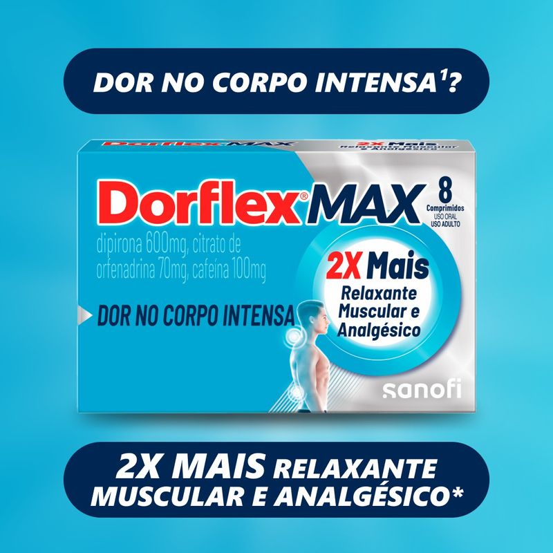Dorflex Max Analgésico e Relaxante Muscular 8 Comprimidos - Drogaria Venancio