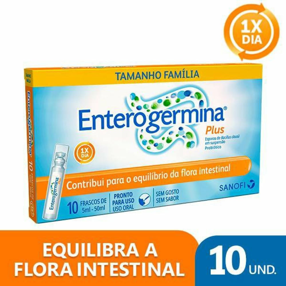 Probiótico Enterogermina Plus Tamanho Família 10 Frascos De 5ml Cada ...