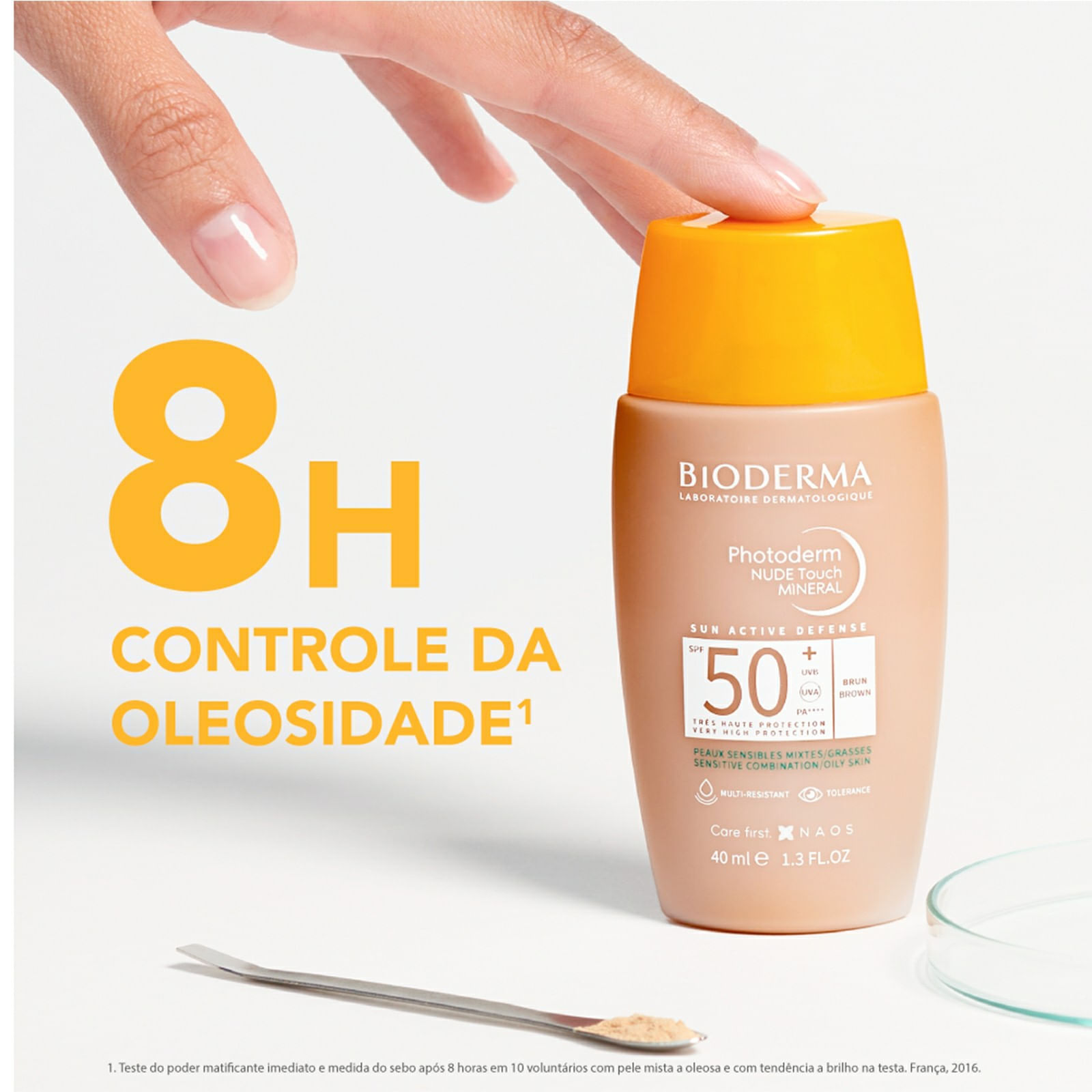 Protetor Solar Facial Bioderma Photoderm Nude Touch Mineral FPS 50 ...