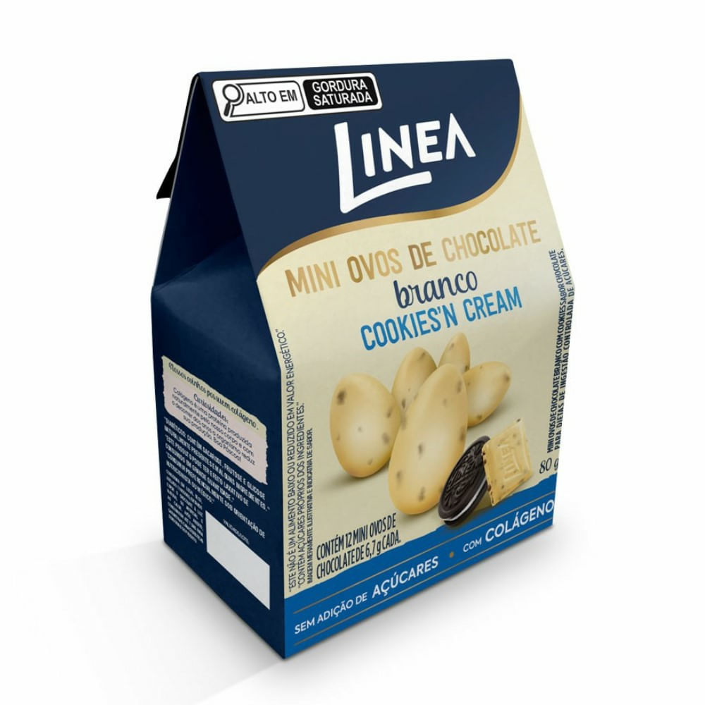 Mini Ovinhos de Páscoa Linea Chocolate Branco Cookies'n Cream 12 Mini ...