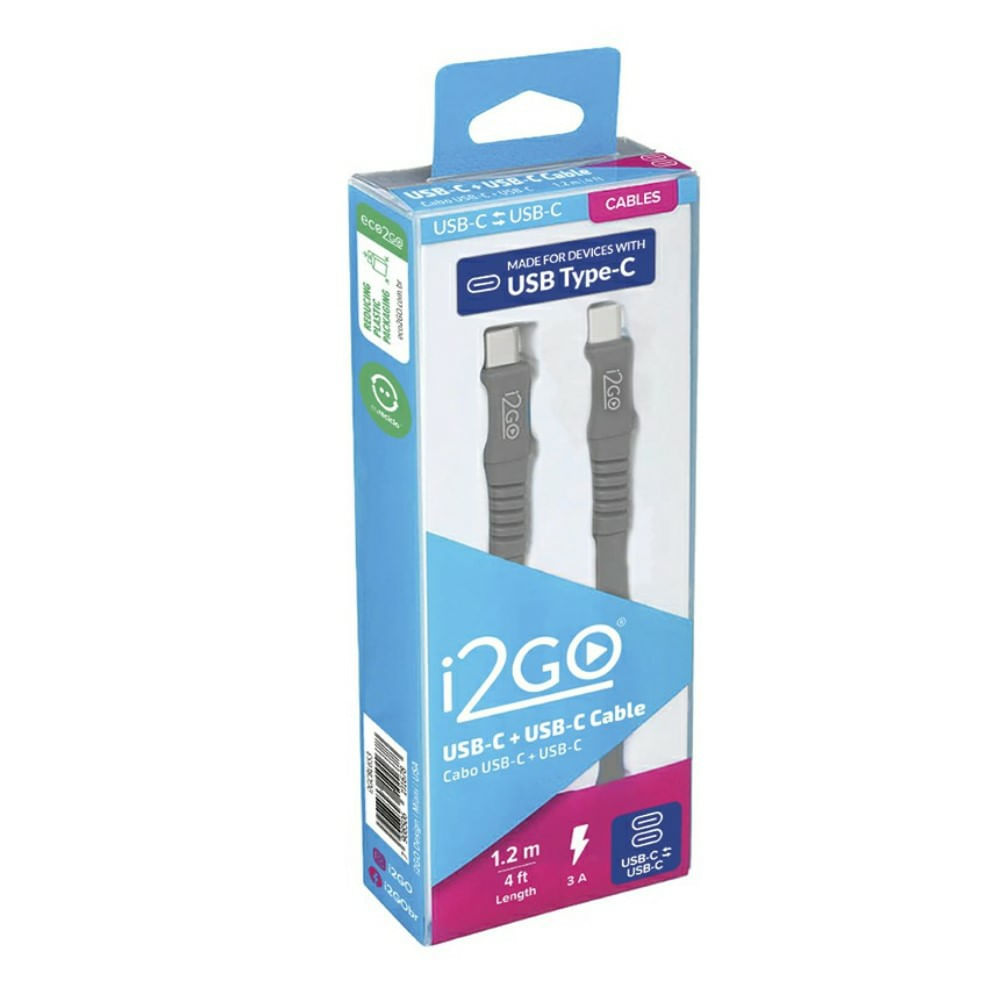 Cabo USB/C I2GO 3A 1,2mts