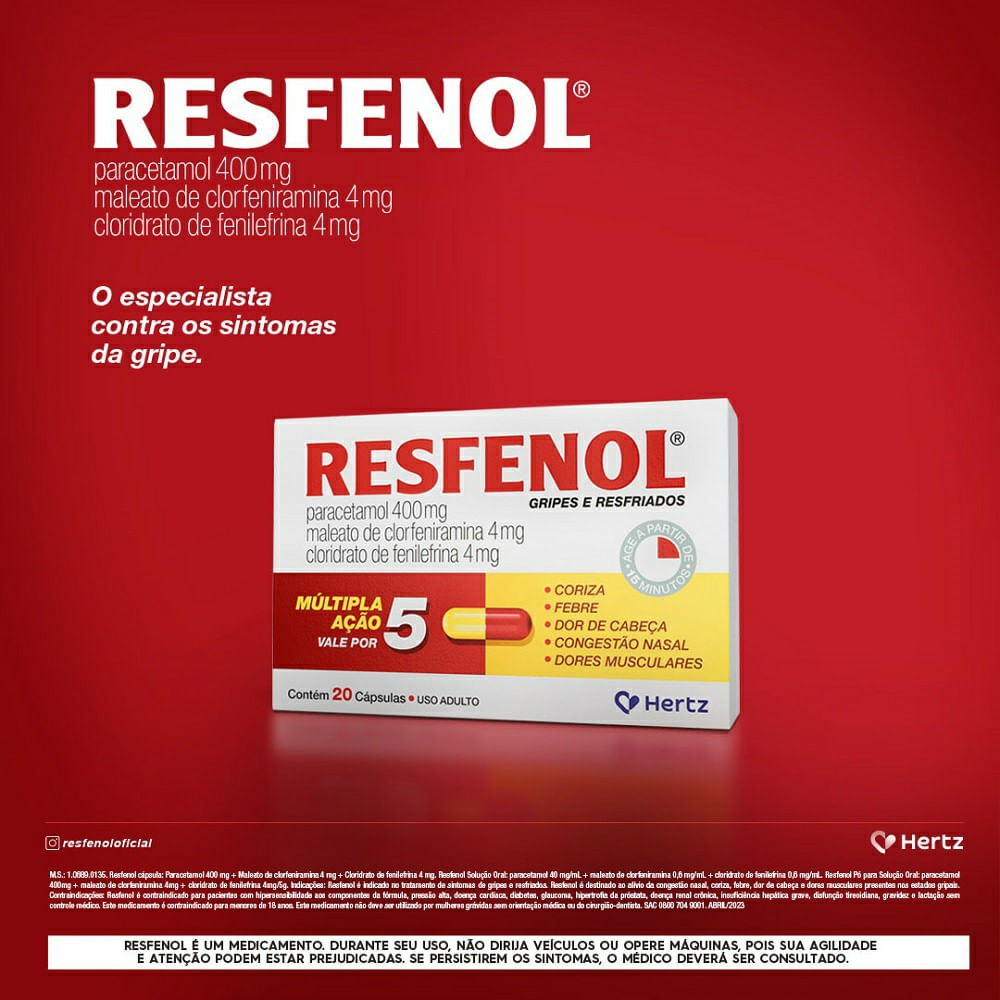 Resfenol 20 Cápsulas - Drogaria Venancio