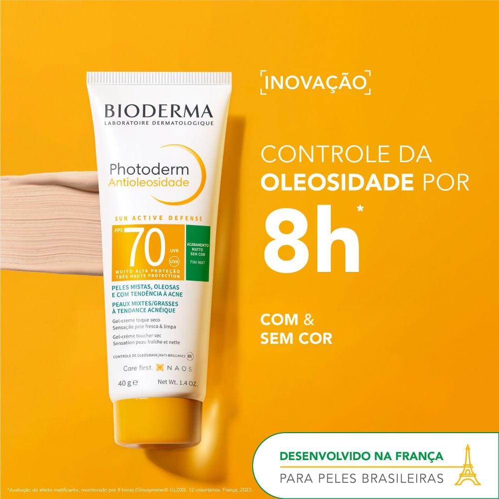 Protetor Solar Facial Bioderma Photoderm Antioleosidade FPS70 Claro 40g