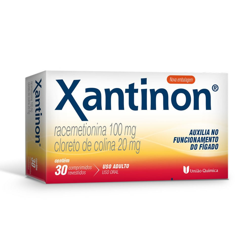 Xantinon 100mg + 20mg União Química 30 Comprimidos Revestidos