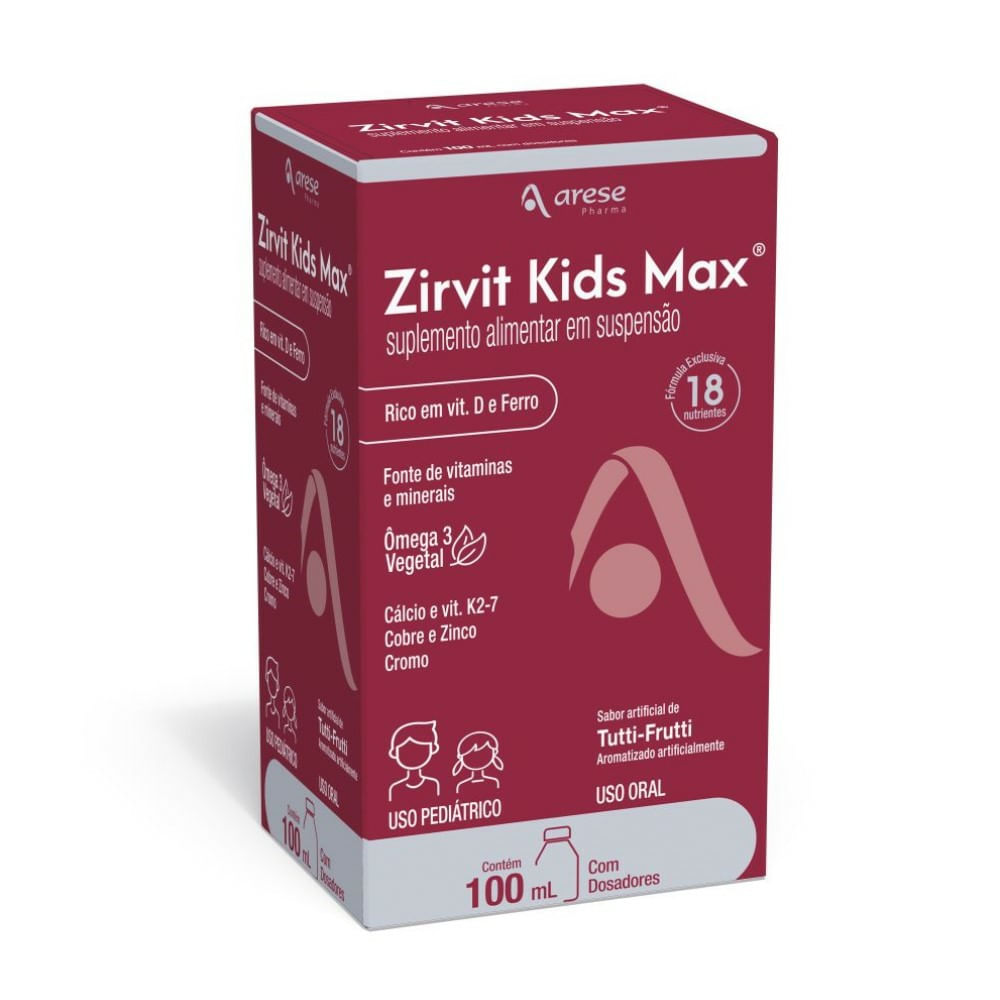 Suplemento Alimentar Zirvit Kids Max Arese Uso Oral 100ml
