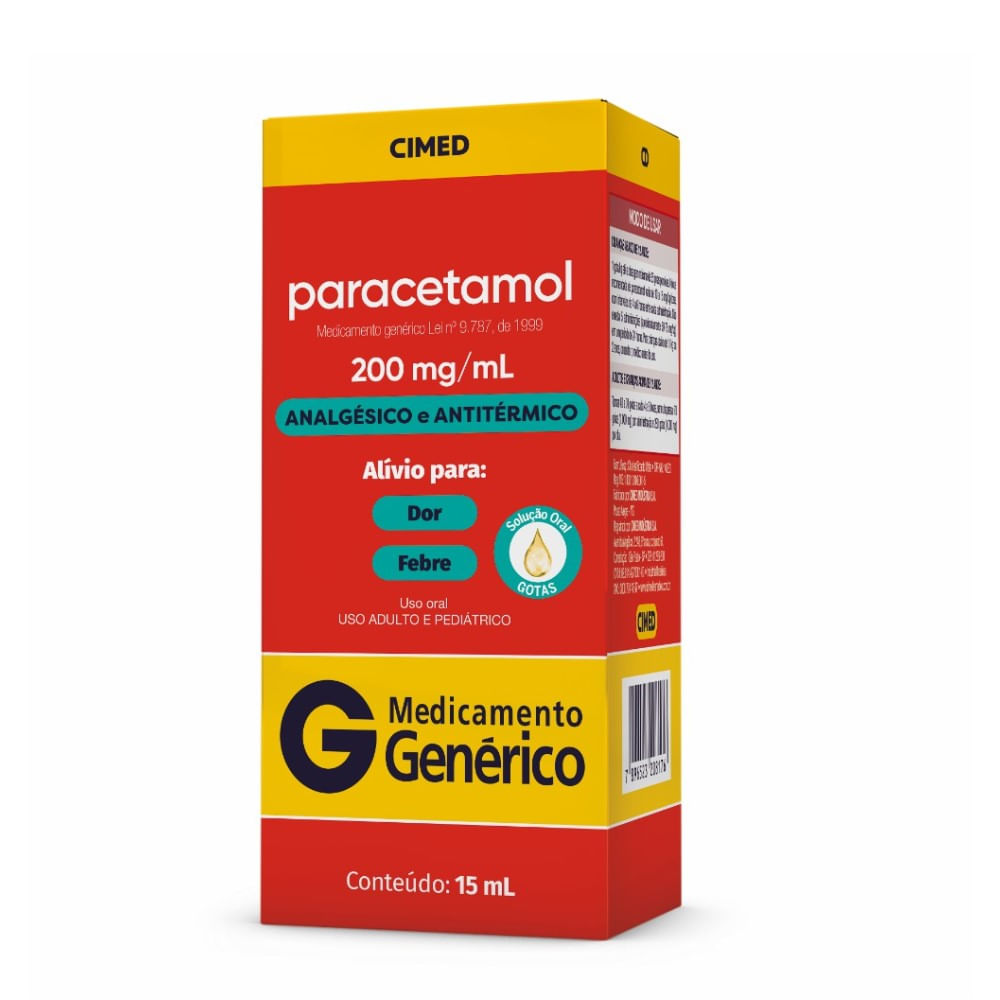 Paracetamol 200mg/ml Cimed Uso Oral 15ml