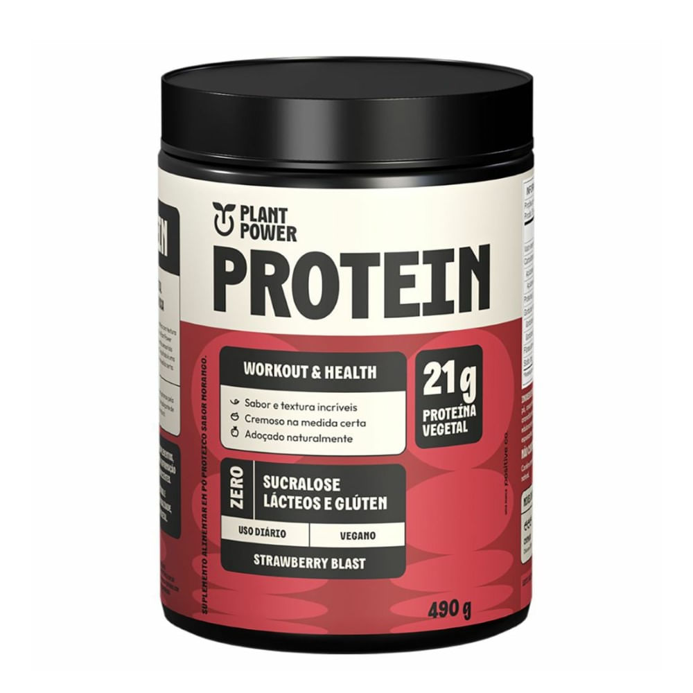 Proteína Vegetal em Pó Plant Power Protein Morango 490g