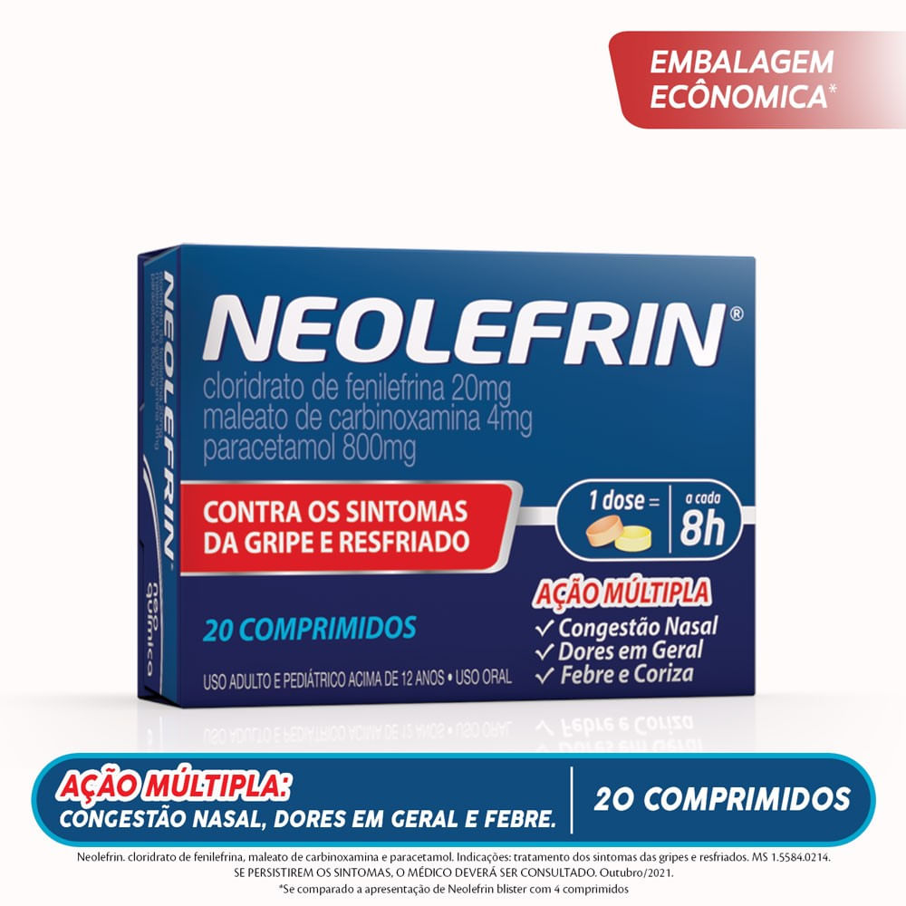 Antigripal Neolefrin Neo Química 20 comprimidos