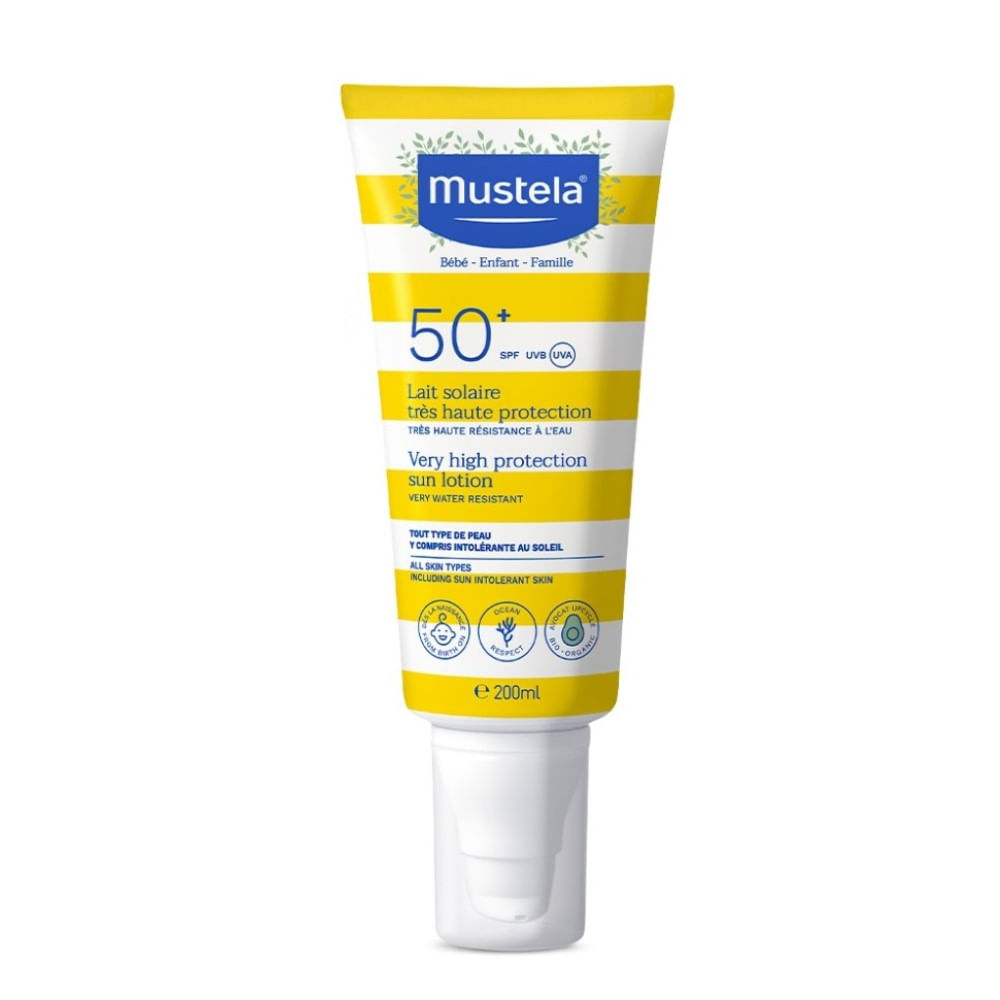 Protetor Solar Mustela Infantil e Adulto Rosto e Corpo Fps50 200ml