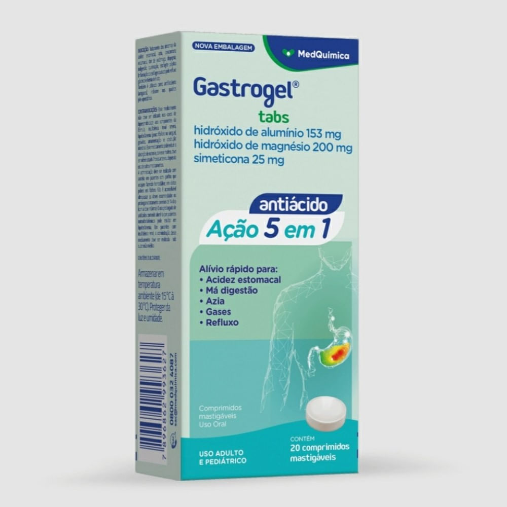 Gastrogel Tabs MedQuímica 20 Comprimidos