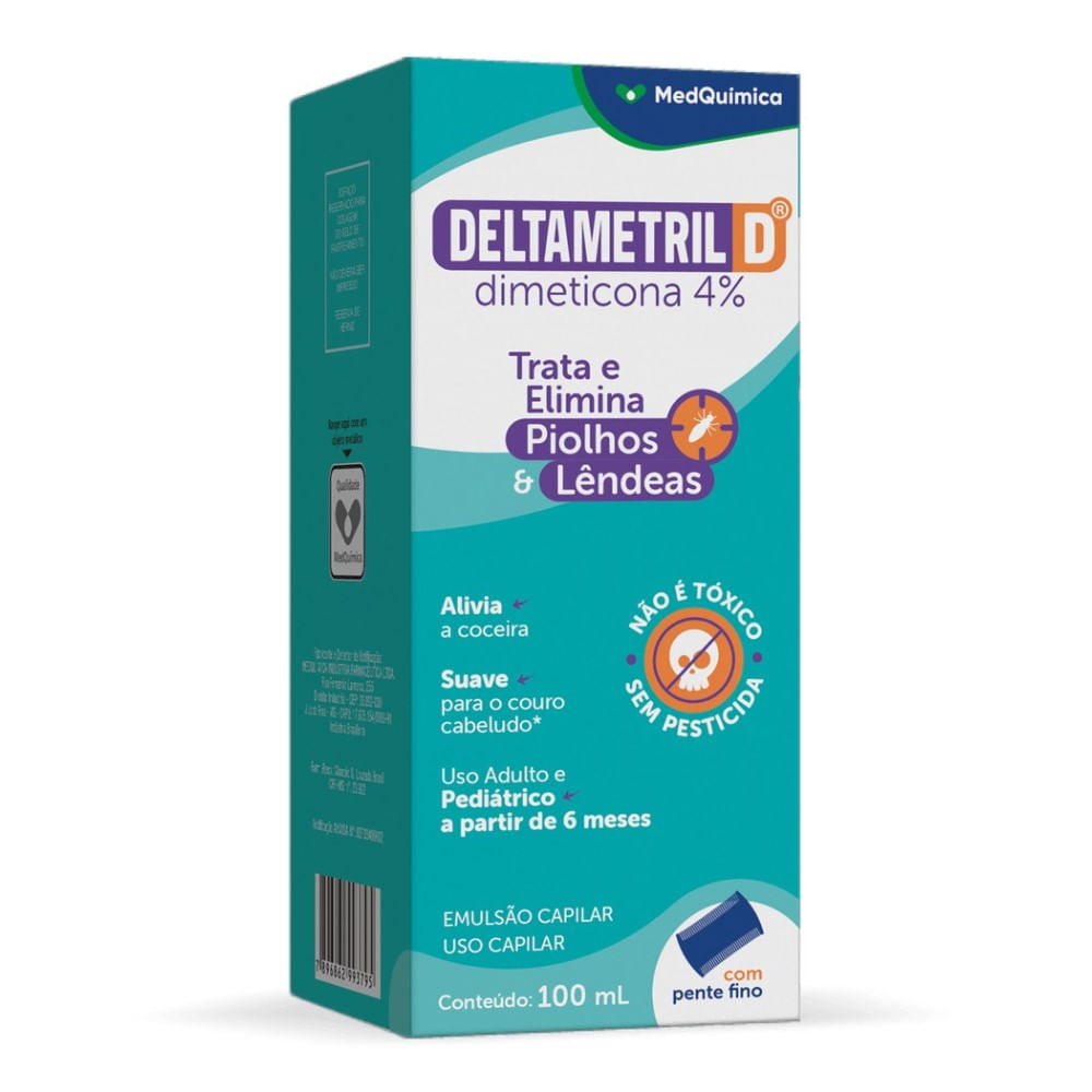 Deltametril D 4% MedQuímica Emulsão Capilar 100ml + Pente Fino