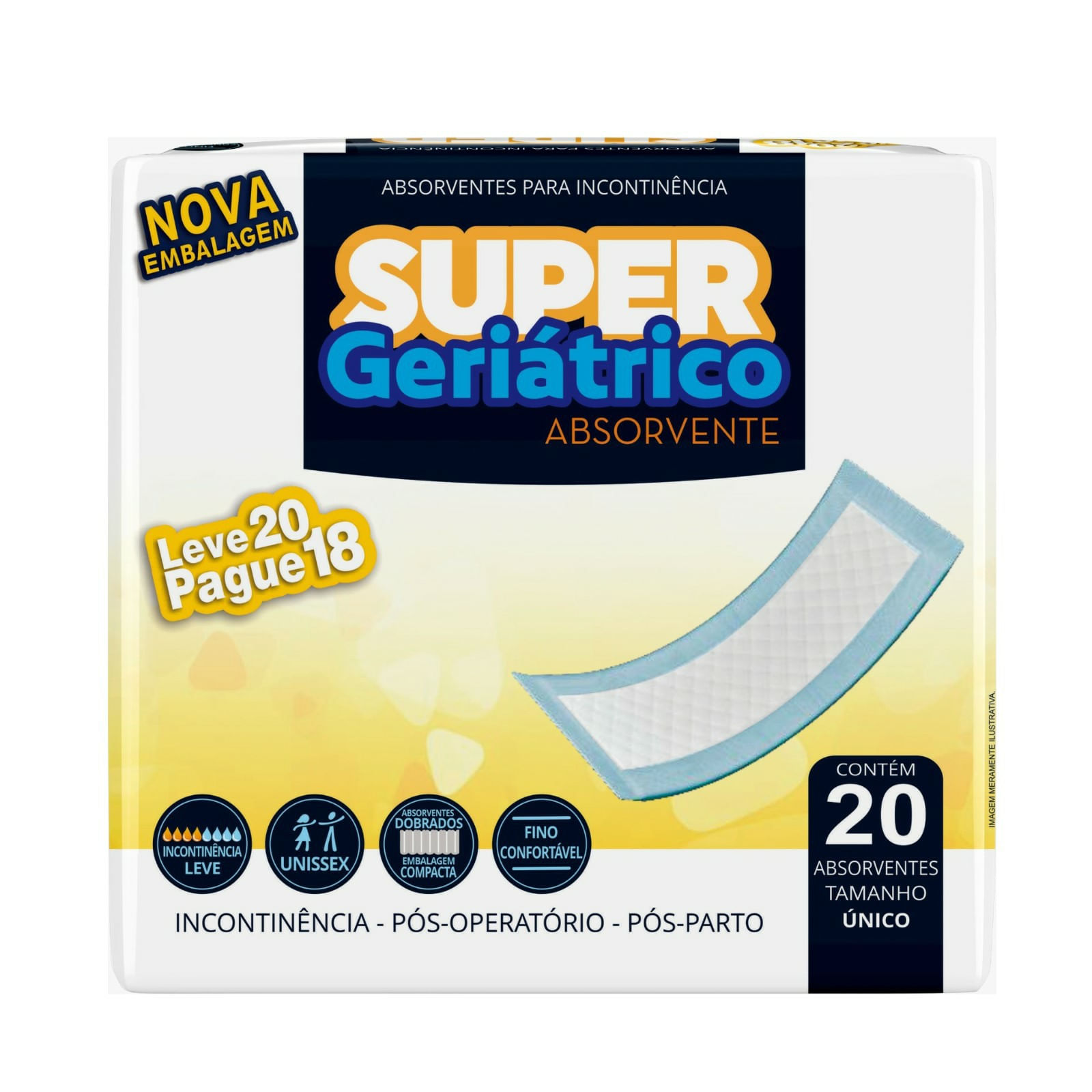 Absorvente Super Geriátrico Confort Tamanho Único Leve 20 Pague 18