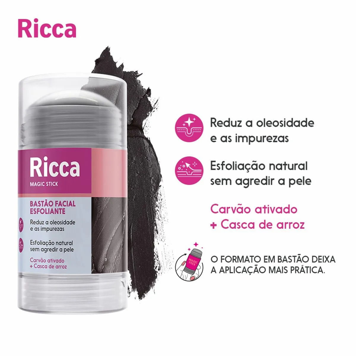 Bastão Facial Esfoliante Ricca Magic Stick