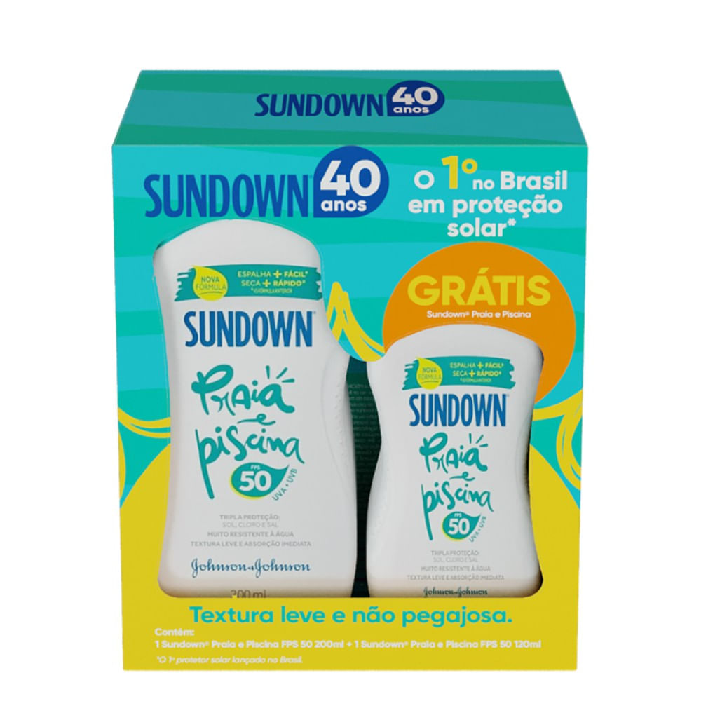 Protetor Solar Sundown Praia E Piscina Fps50 200ml + Protetor Solar ...