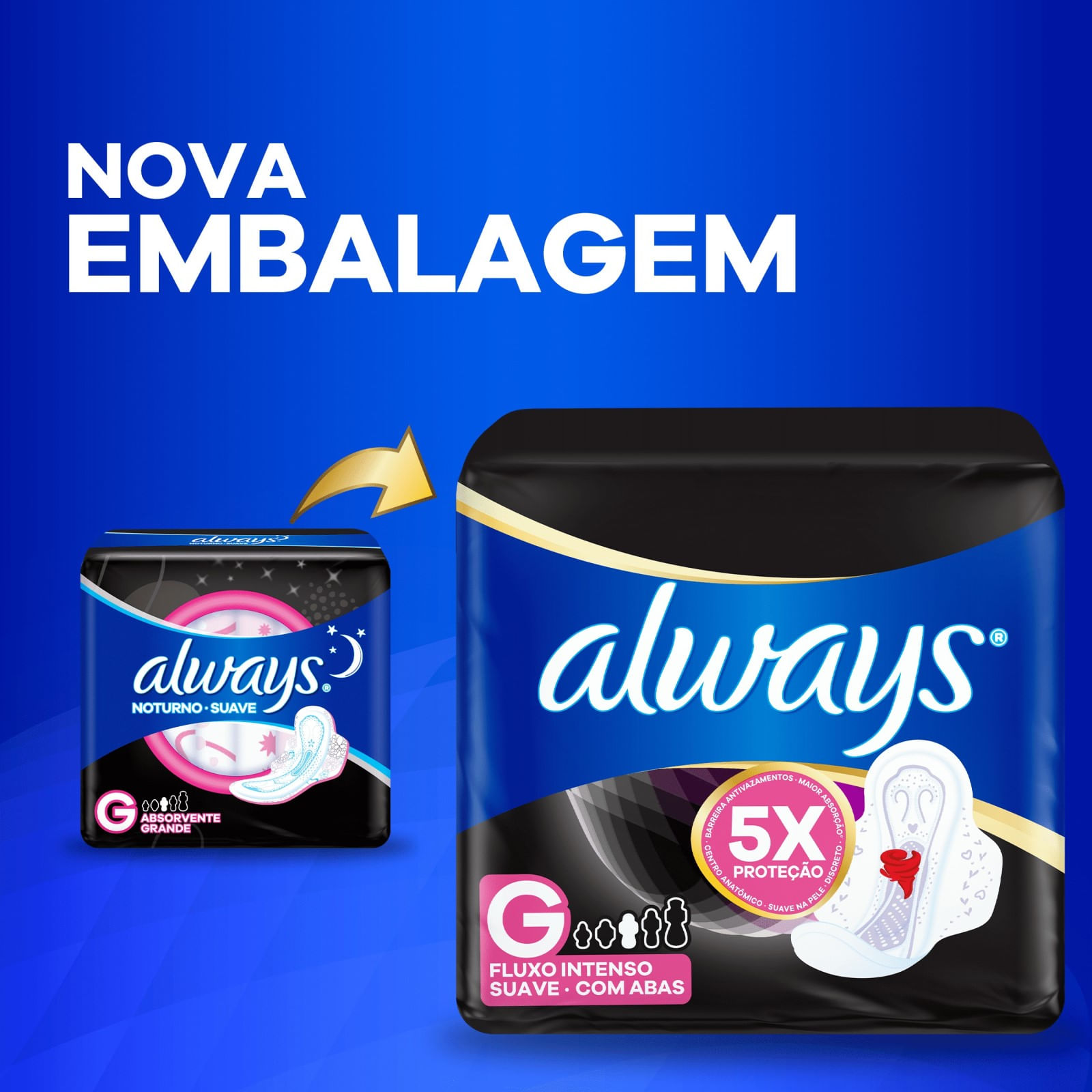 Absorvente Always Noturno Suave Com Abas G 32 Unidades