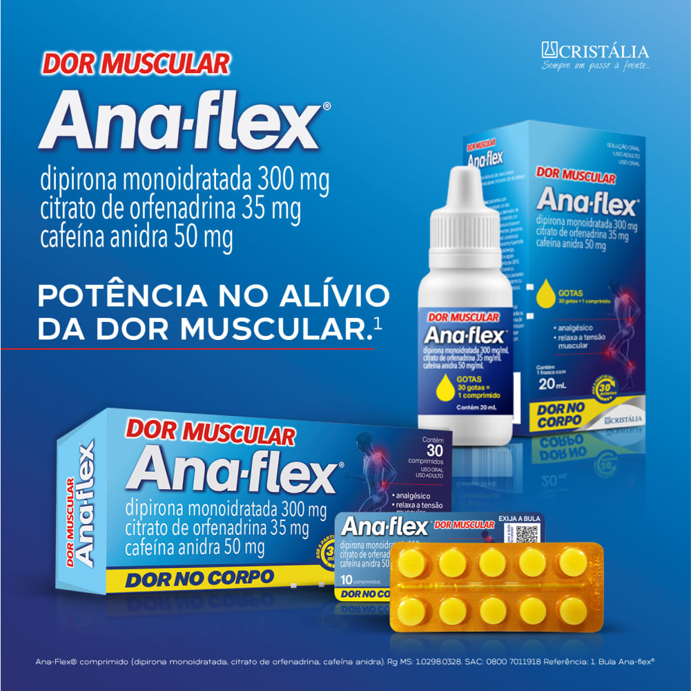 Ana-Flex Cristália 30 Comprimidos