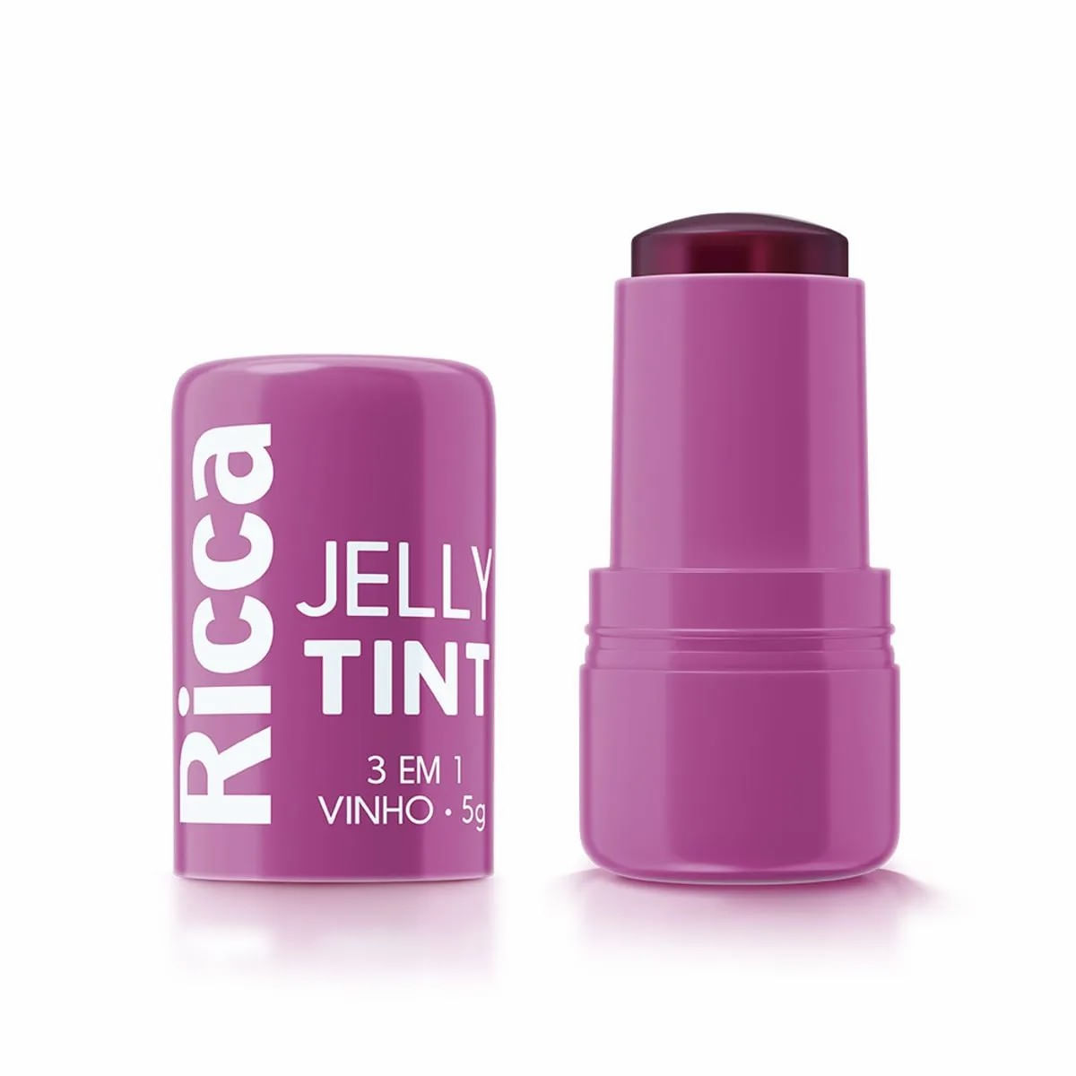 Bastão Ricca Jelly Tint 3 em 1 Vinho 5g