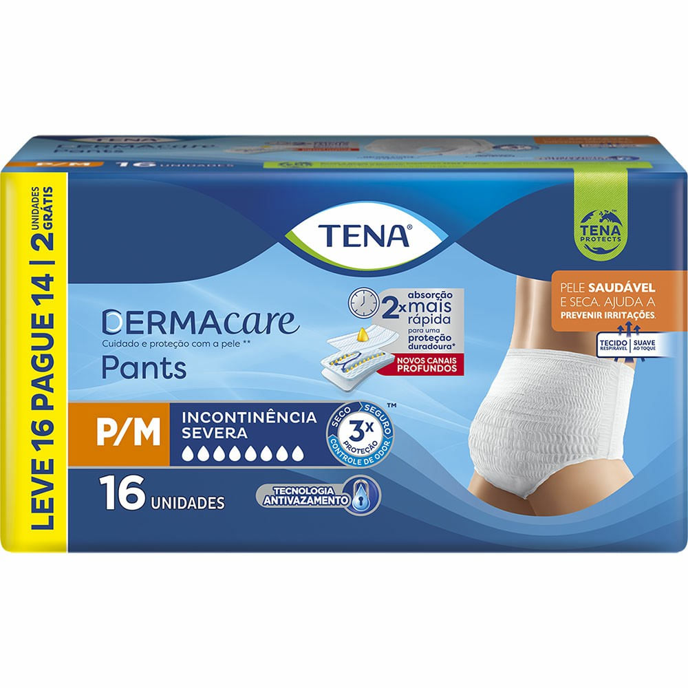 Roupa Íntima Tena Dermacare Pants P/M 16 Unidades