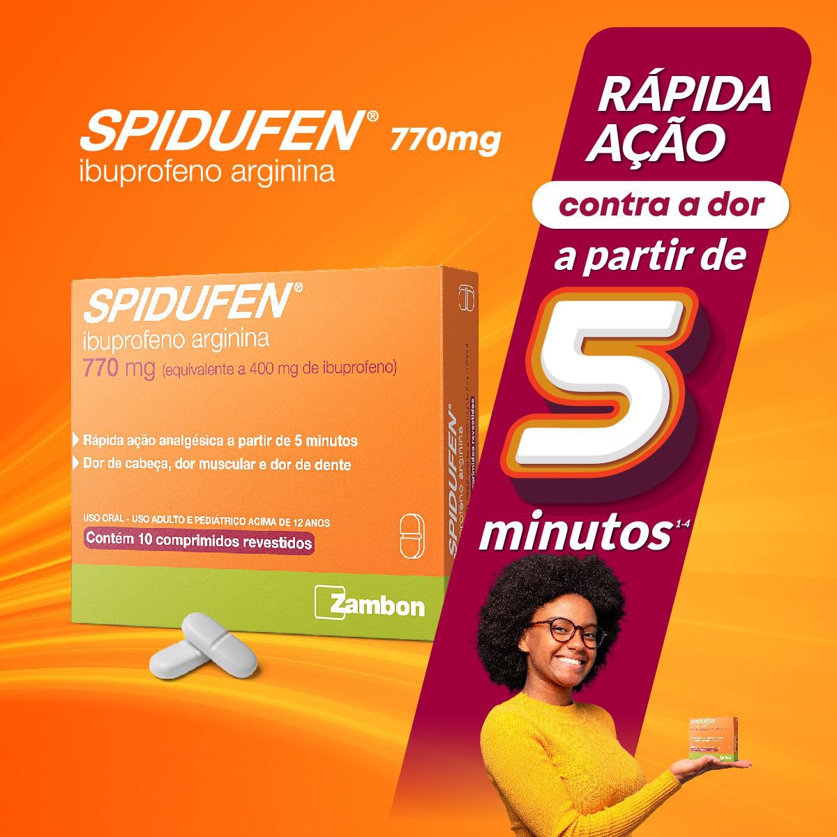 Spidufen 770mg Zambon 10 Comprimidos Revestidos