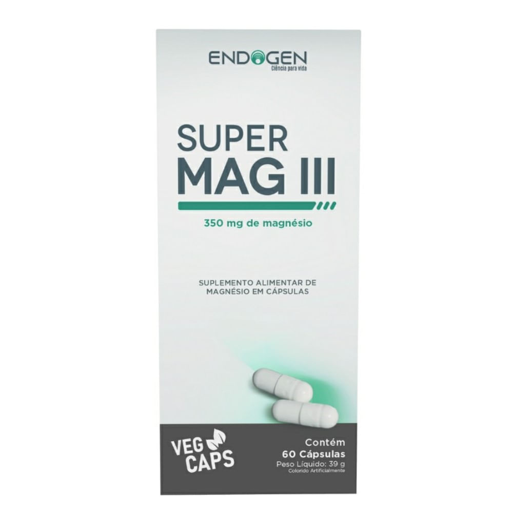 Suplemento Alimentar Endogen Super MAG 3 - 60 Cápsulas