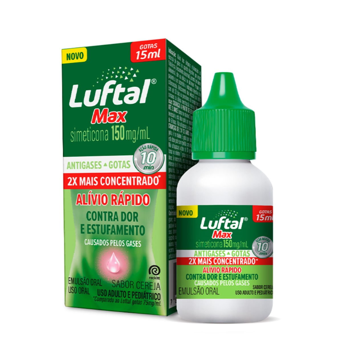 Luftal Max Simeticona 150mg/ml Gotas Sabor Cereja 15ml